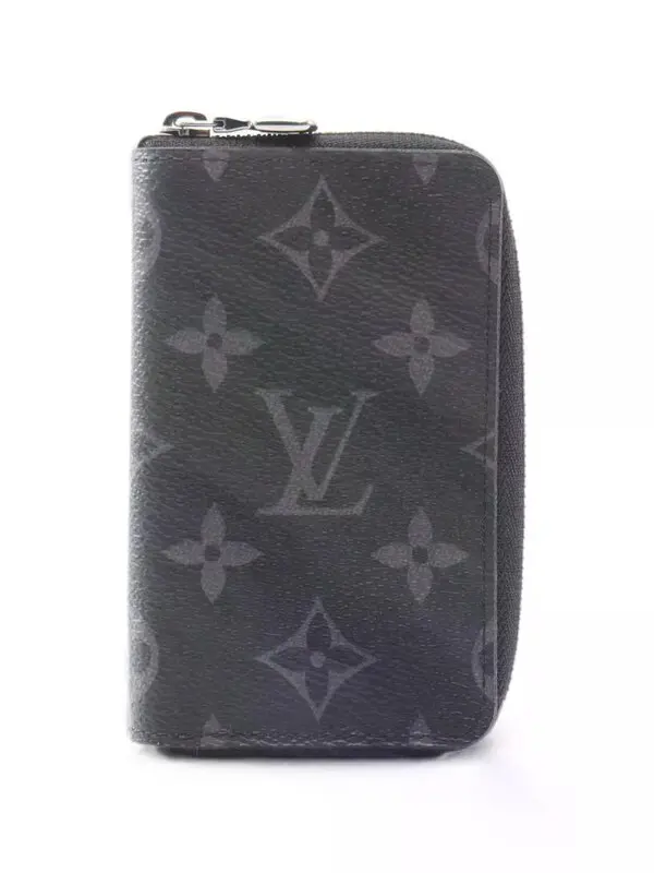 LOUIS VUITTON 2010s Eclipse Zippy Monogram Coin Purse - Black