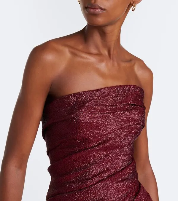 MARMAR HALIM Draped Strapless Bustier Gown