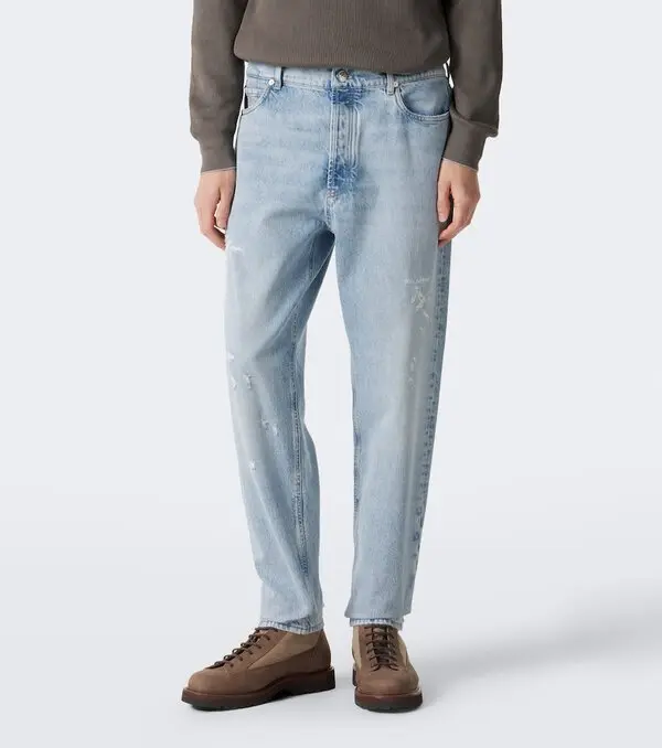 Brunello Cucinelli Distressed Straight Jeans