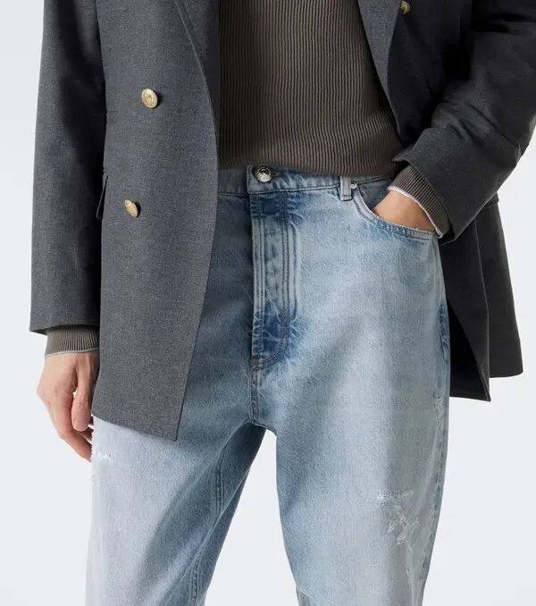 Brunello Cucinelli Distressed Straight Jeans