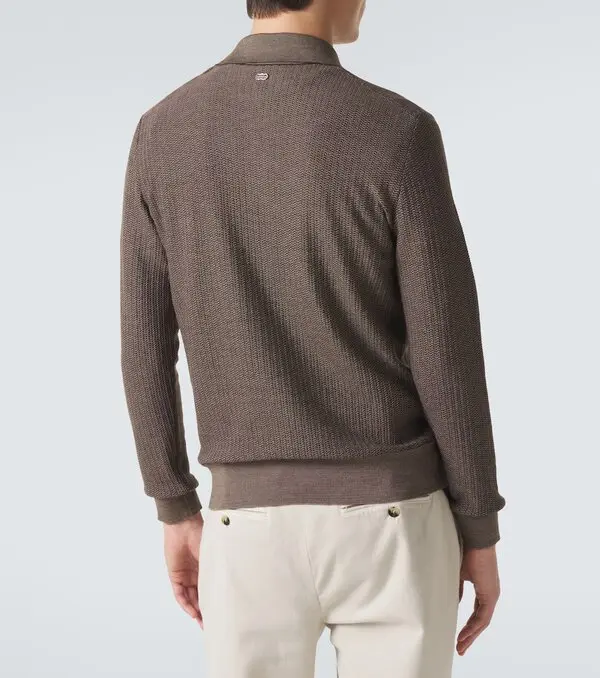 Agnona Wool And Silk Polo Sweater
