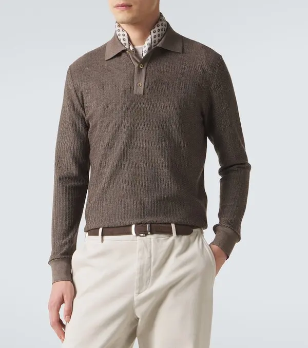 Agnona Wool And Silk Polo Sweater