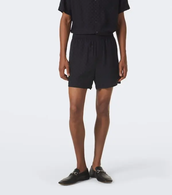 Gucci Gg Jacquard Silk Shorts