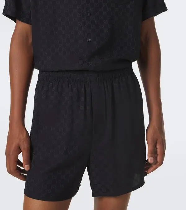 Gucci Gg Jacquard Silk Shorts