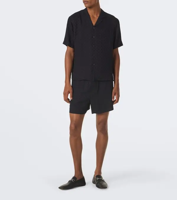 Gucci Gg Jacquard Silk Shorts
