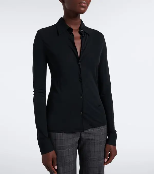Gucci Crepe Jersey Button-up Shirt