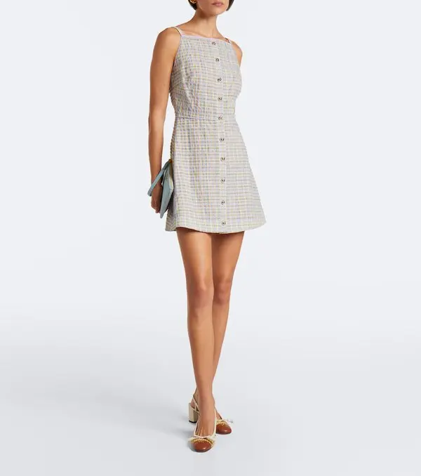 MARKARIAN Skye Plaid Seersucker Minidress