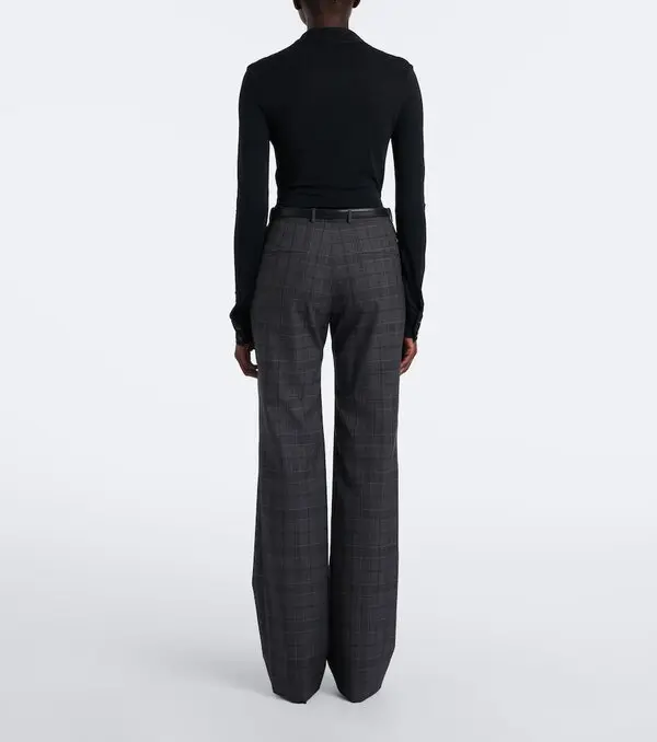Gucci Checked Wool Straight Pants
