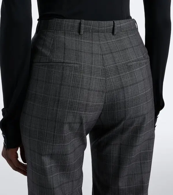 Gucci Checked Wool Straight Pants