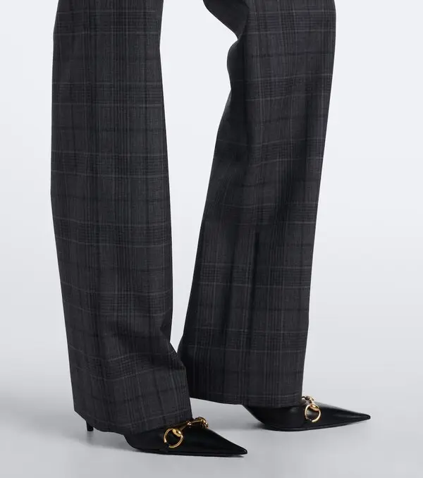 Gucci Checked Wool Straight Pants