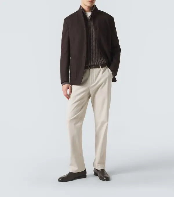 Agnona Cashmere, Wool, And Silk Half-zip Sweater - Grey