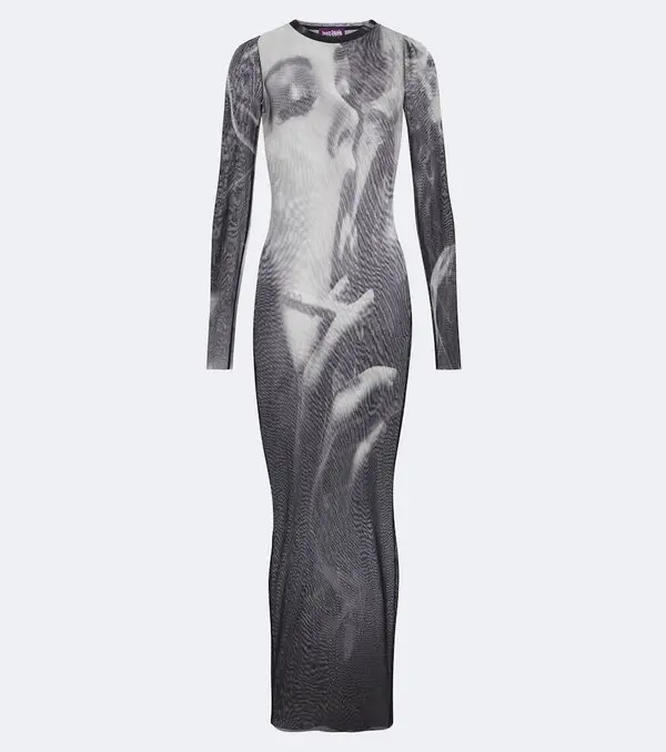 JEAN PAUL GAULTIER Printed Mesh Maxi Dress - Multicoloured