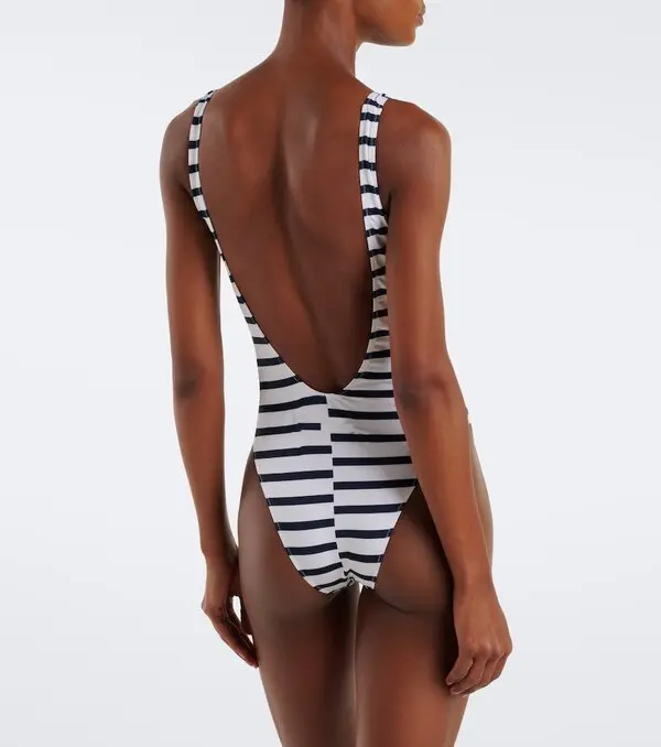 JEAN PAUL GAULTIER Logo Striped One Piece Swimsuit