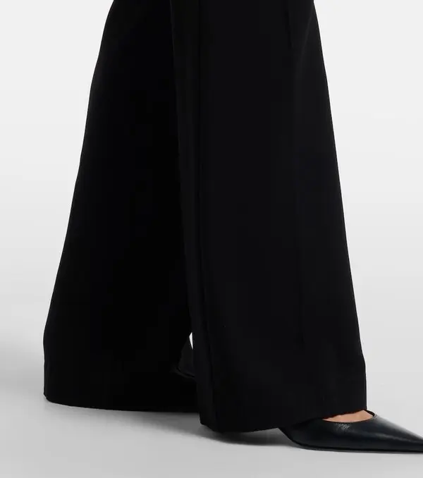 SELF-PORTRAIT Peplum Crepe Flared Jumpsuit