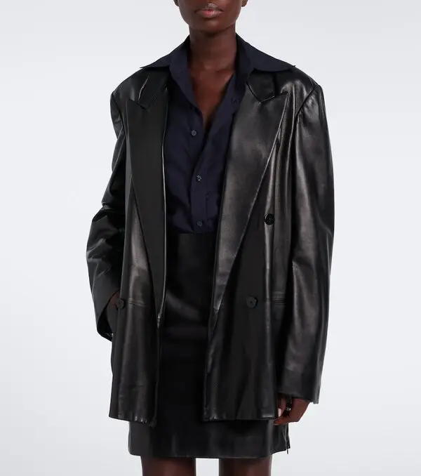Gucci Double-breasted Leather Jacket