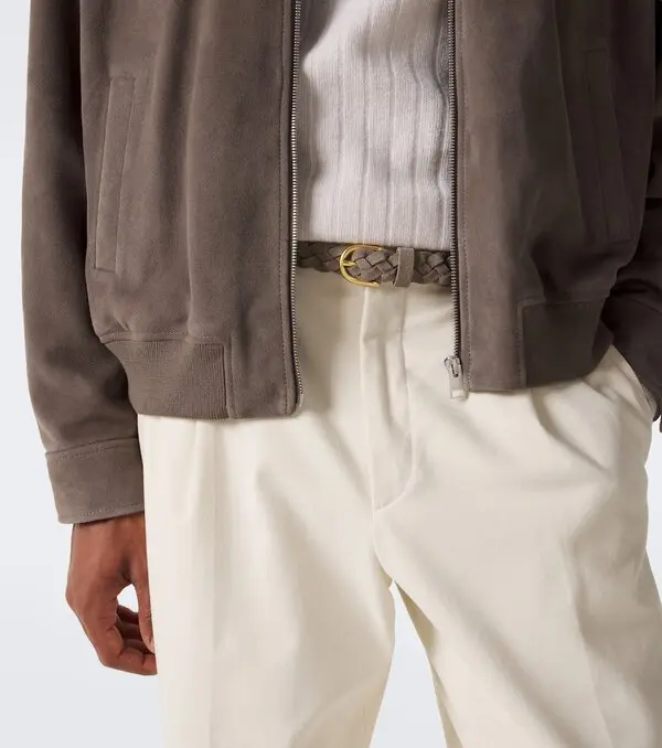LARDINI Braided Suede Belt