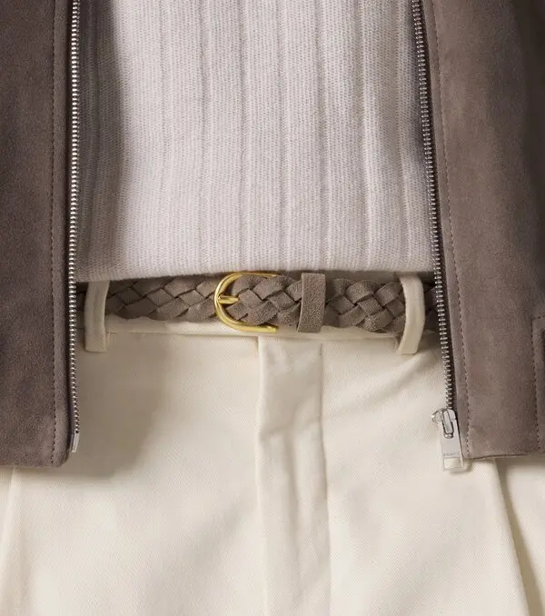 LARDINI Braided Suede Belt