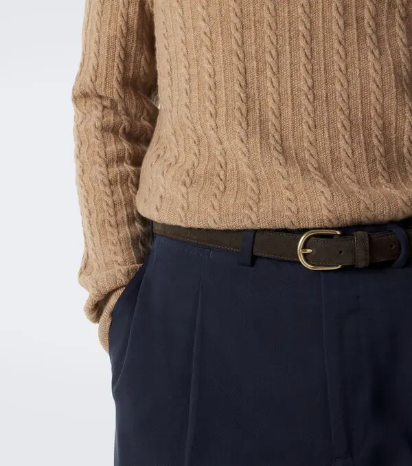 Fedeli Cable-knit Cashmere Half-zip Sweater