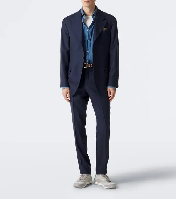 Brunello Cucinelli Leather-trimmed Sneakers