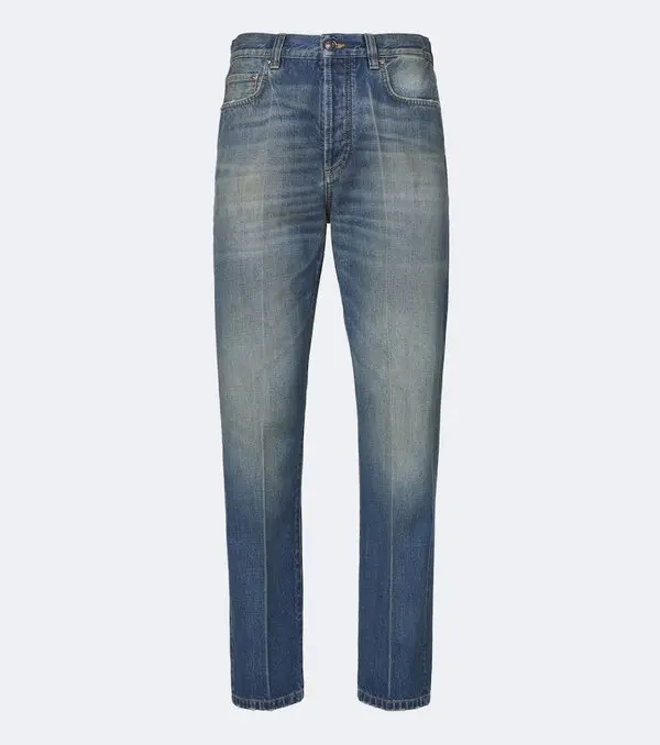 Versace Distressed Straight Jeans