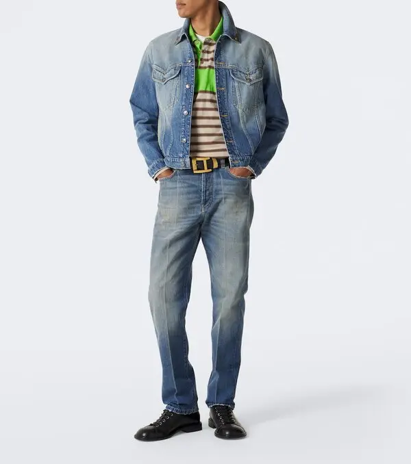 Versace Distressed Straight Jeans