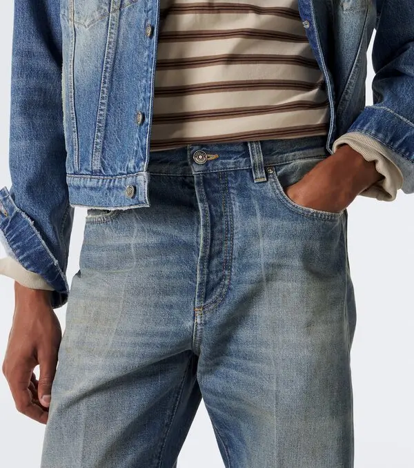 Versace Distressed Straight Jeans