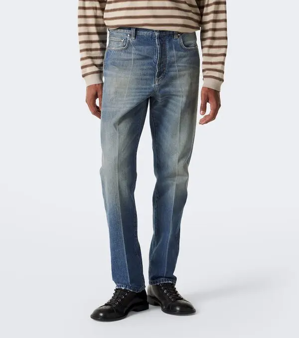 Versace Distressed Straight Jeans