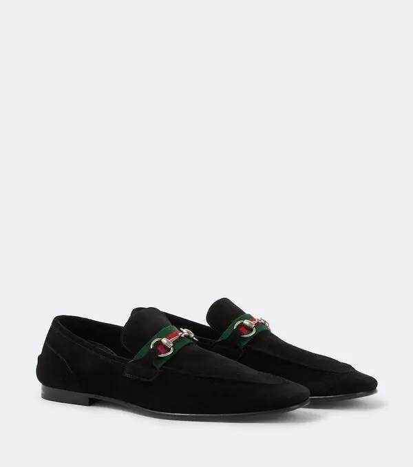 Gucci Como Horsebit Suede Loafers