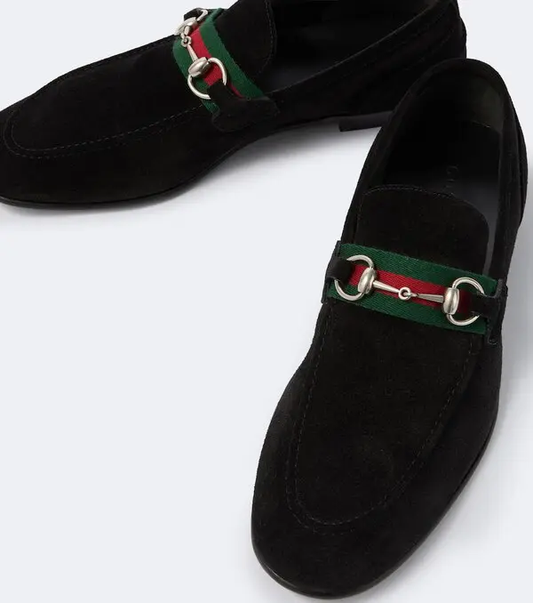 Gucci Como Horsebit Suede Loafers
