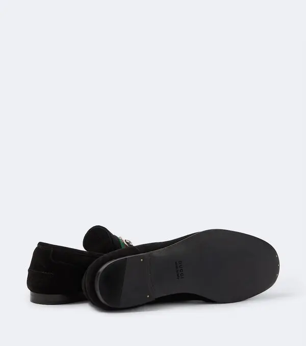 Gucci Como Horsebit Suede Loafers