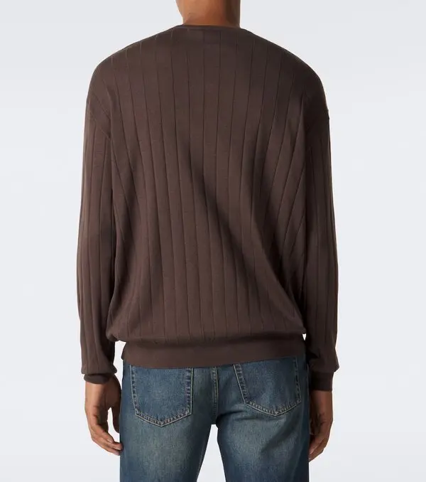 Gucci Double G Silk And Cotton V-neck Sweater