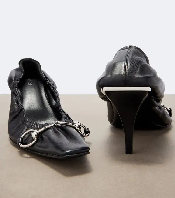 Gucci Vittoria Horsebit Leather Pumps