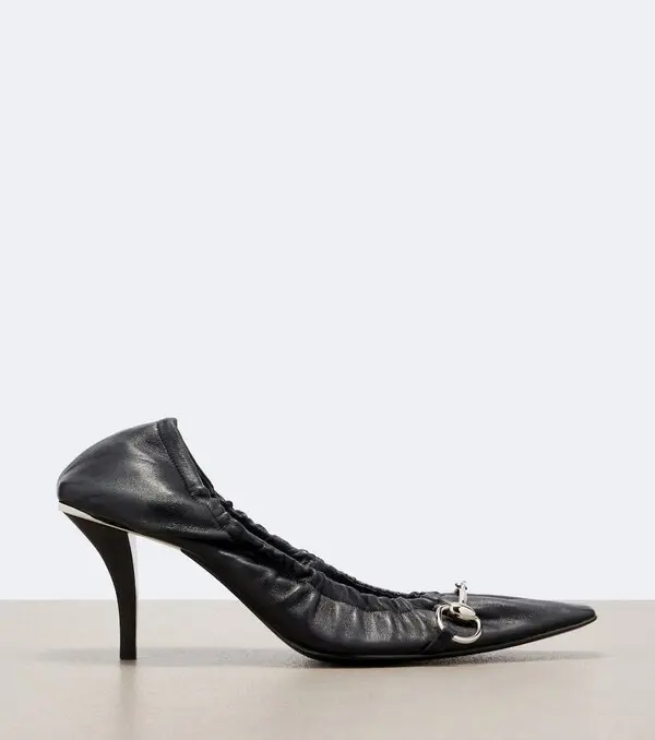 Gucci Vittoria Horsebit Leather Pumps