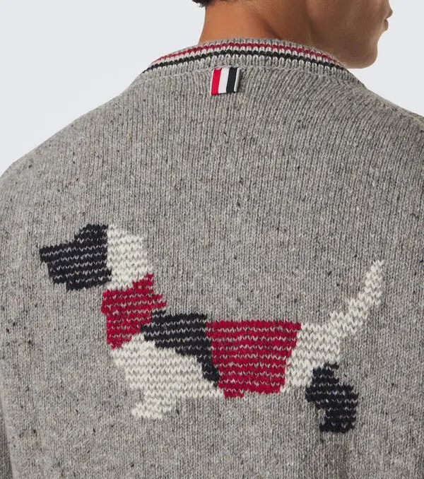 Thom Browne Hector Intarsia Wool And Mohair Cardigan