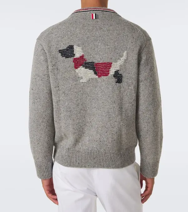 Thom Browne Hector Intarsia Wool And Mohair Cardigan