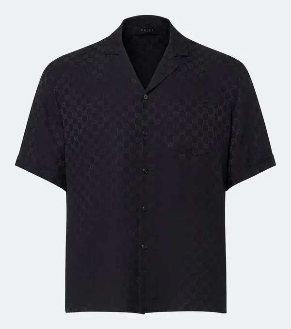 Gucci Gg Jacquard Silk Bowling Shirt