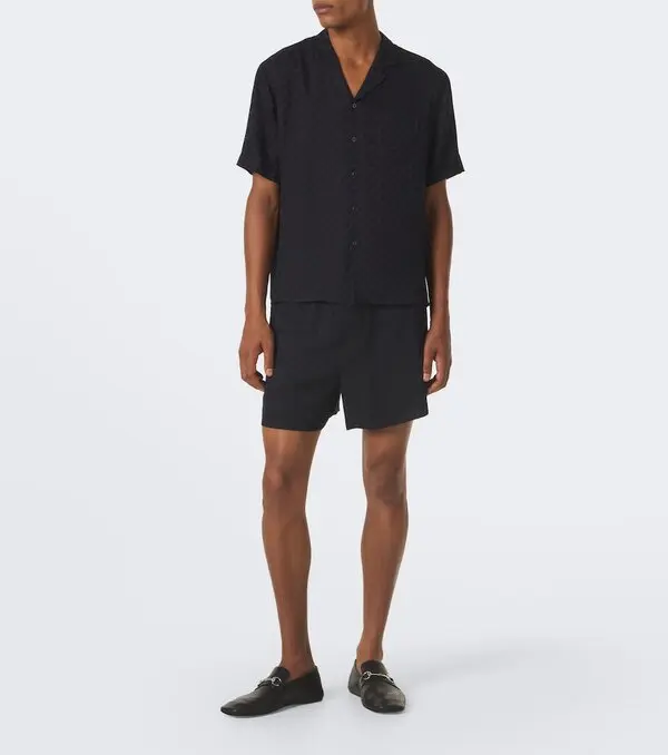 Gucci Gg Jacquard Silk Bowling Shirt