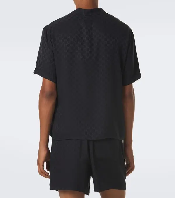 Gucci Gg Jacquard Silk Bowling Shirt