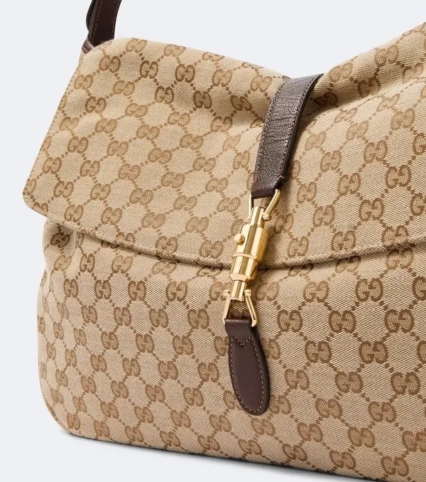 Gucci Jackie Flap Gg Canvas Shoulder Bag
