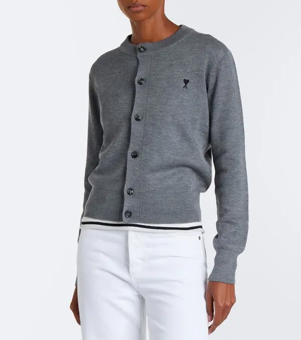AMI Paris Merino Wool Cardigan