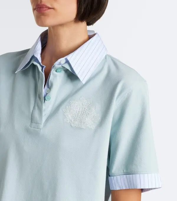 Acne Studios Layered Cotton-blend Piqué Polo Shirt