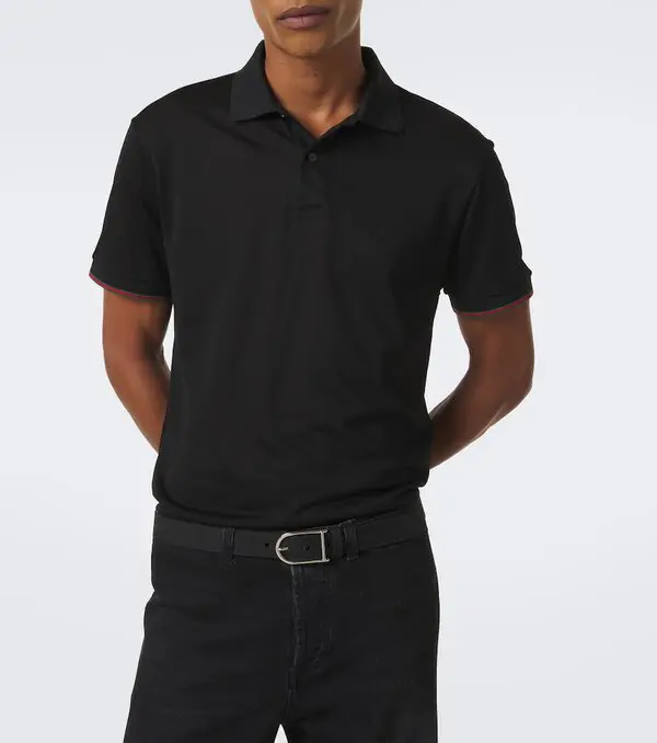 Gucci Web Stripe Silk Jersey Polo Shirt