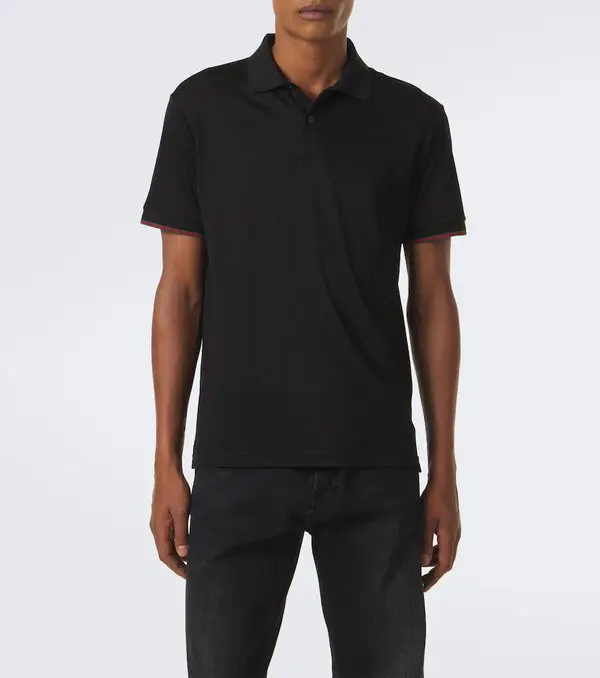 Gucci Web Stripe Silk Jersey Polo Shirt