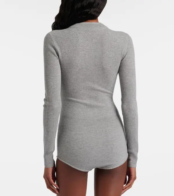SELF-PORTRAIT Ribbed-knit Romper