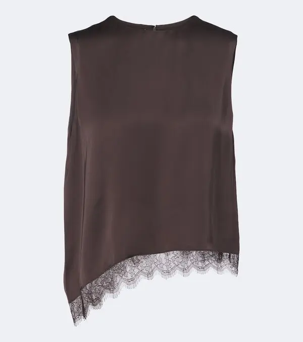 Vince Lace-trimmed Satin Top