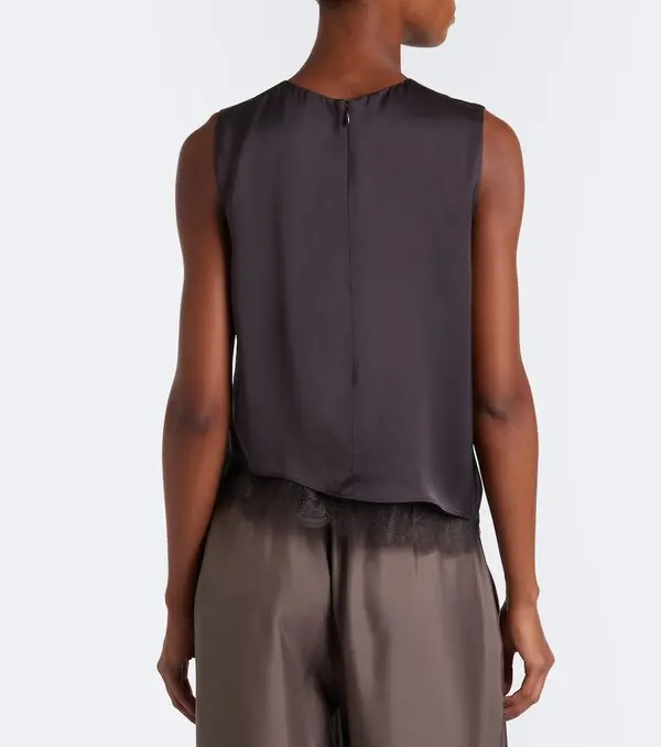 Vince Lace-trimmed Satin Top