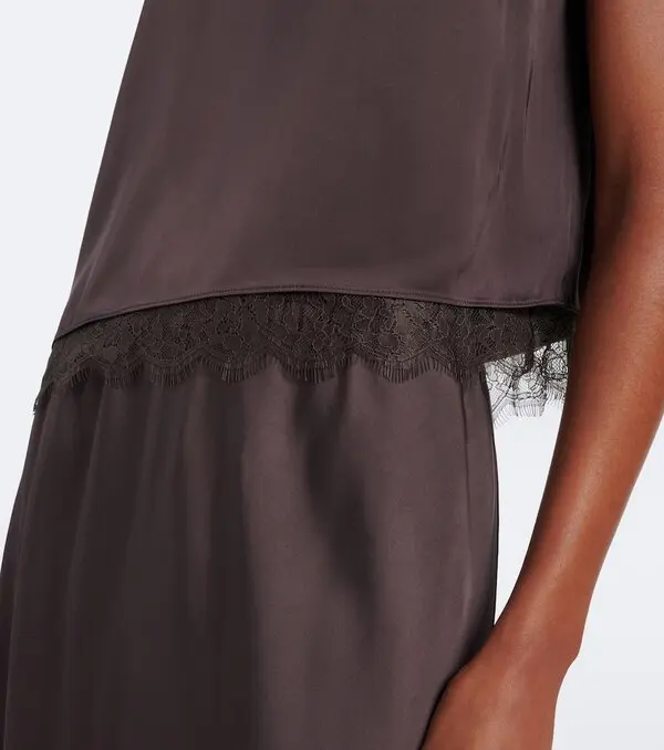 Vince Lace-trimmed Satin Top