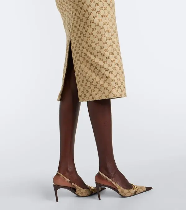 Gucci Gg Canvas Cotton-blend Pencil Skirt