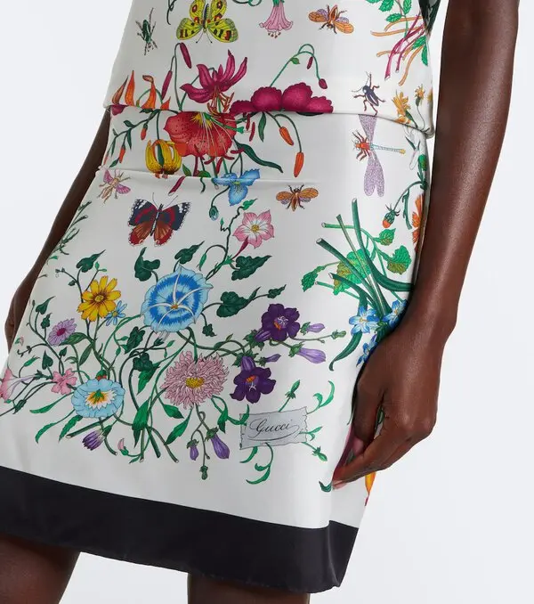 Gucci Flora Silk Twill Mini Dress