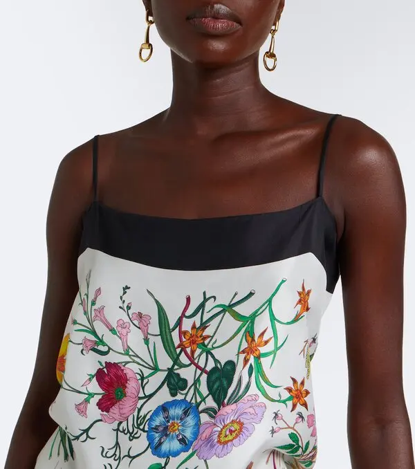 Gucci Flora Silk Twill Mini Dress